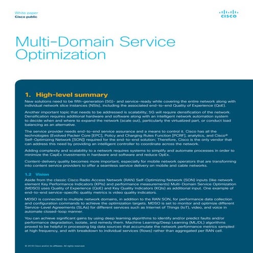 Cisco Multi Domain Service Optimization | PDF | Internet | Computing