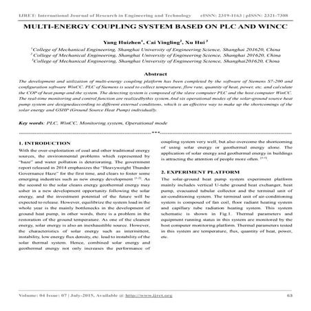 Multi energy coupling system based on plc and wincc | PDF