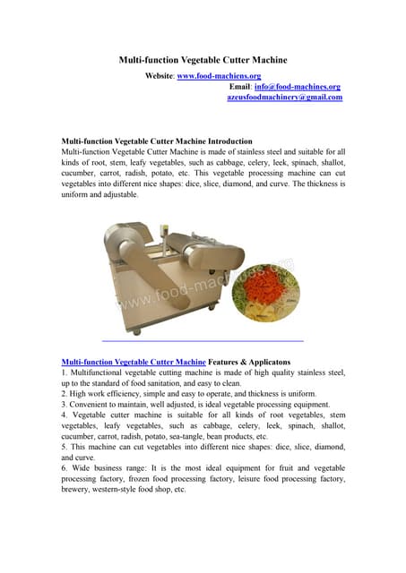 Multipurpose vegetable-cutter | PDF