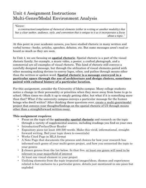 Multi genre analysis outline | PDF