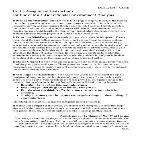 Multi genre analysis assignment | PDF