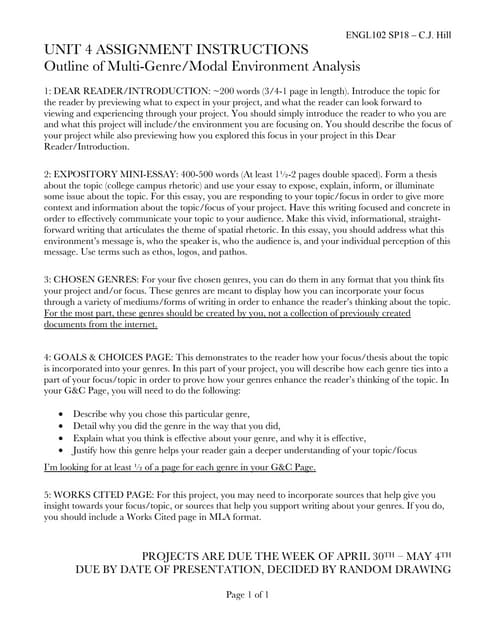 Multi genre analysis outline | PDF