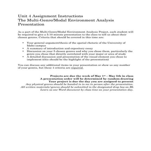 Multi genre analysis presentation | PDF