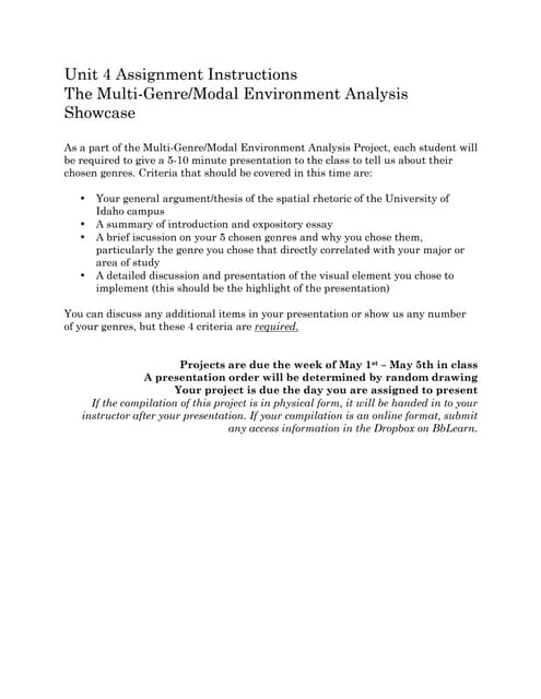 Multi genre analysis outline | PDF