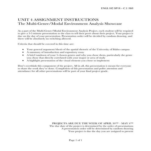 Multi genre analysis outline | PDF