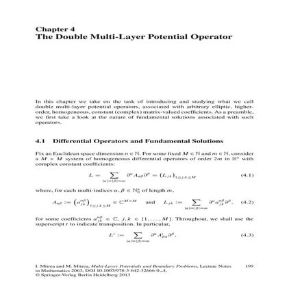 Multi layer potentials and boundary problems | PDF