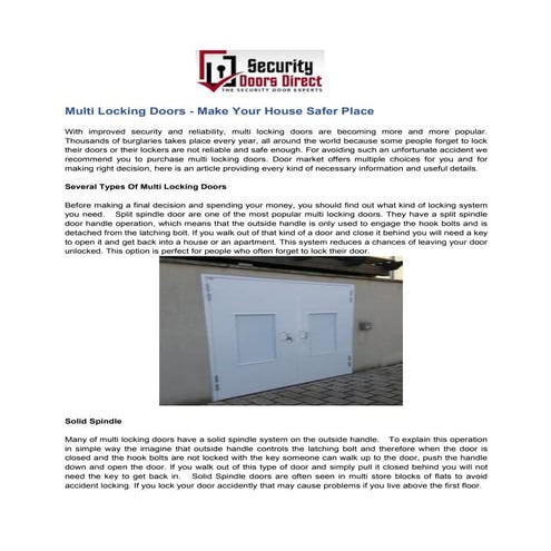 Multi locking doors | PDF