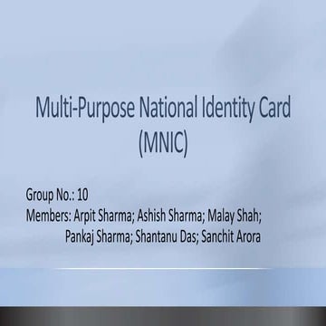 Multi purpose national identity card (mnic) | PPTX