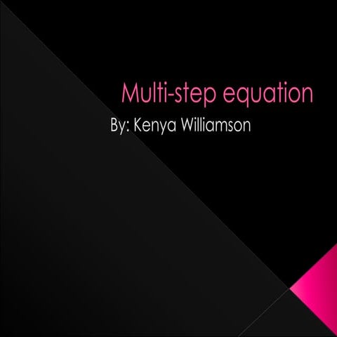 Multi step equation | PPT