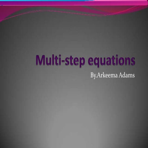 Multi step equations | PDF