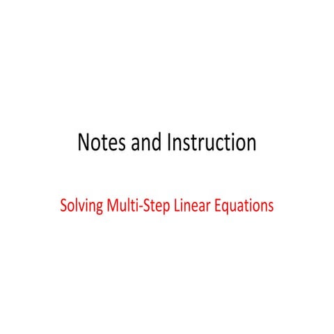 Multi step equations | PPT