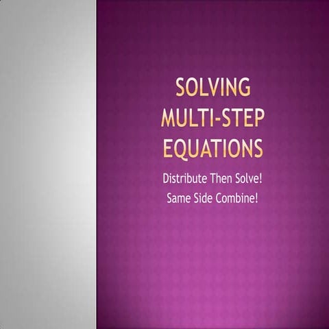 Multi step equations | PPT