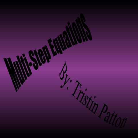 Multi step equations pp | PPT