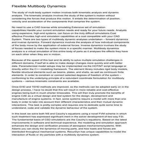Flexible Multibody Dynamics | PDF
