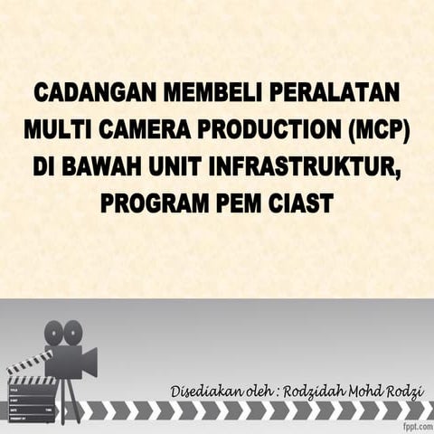 Multi Camera Production (MCP) Proposal Presentation Slide | PPT