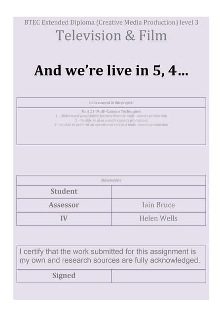 Lesson 10 studio set up worksheet | PDF