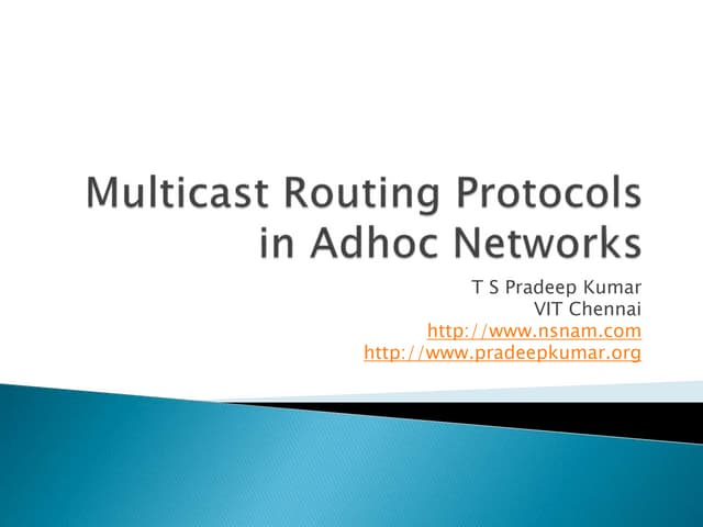 Multicast Routing Protocols In Adhoc Networks Pptx Computer 1510