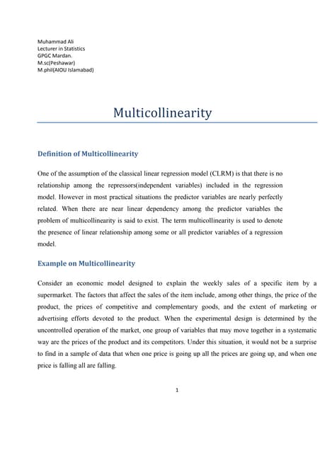 Econometrics notes (Introduction, Simple Linear regression, Multiple ...