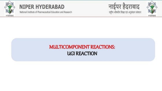 Multi Component Reactions | PDF | Chemistry | Science