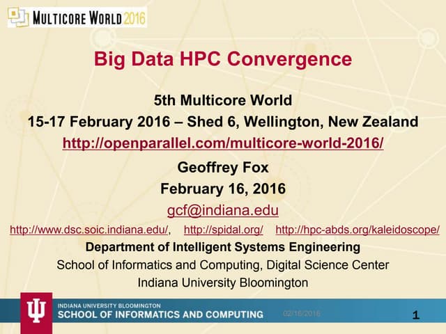 Big Data Hpc Convergence Ppt
