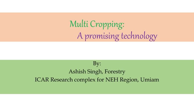 Multiple cropping systems | PPTX
