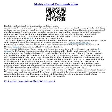 Multicultural Communication | PDF