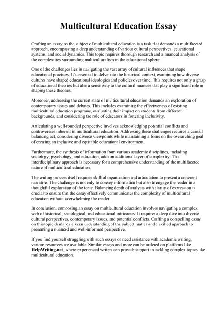 Essay On University In Diversity | PDF