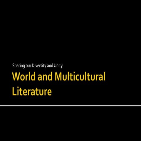 Multicultural literature | PPTX