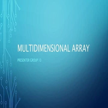 Multidimensional array | PPTX