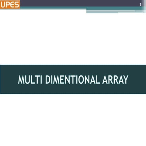 Multidimentional Array Ppt 