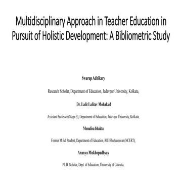Multidisciplinary And Interdisciplinary Approach In Teacher Education ...