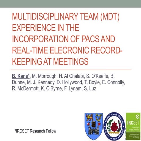 Multidisciplinary Team Experience In The Incorporation Of Pacs And ...
