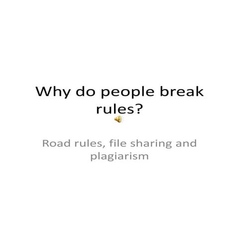 Why do people break rules? | PDF