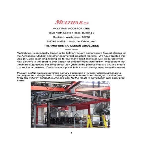Multifab Thermoforming Guidelines, Rev 6 4 09 | PDF