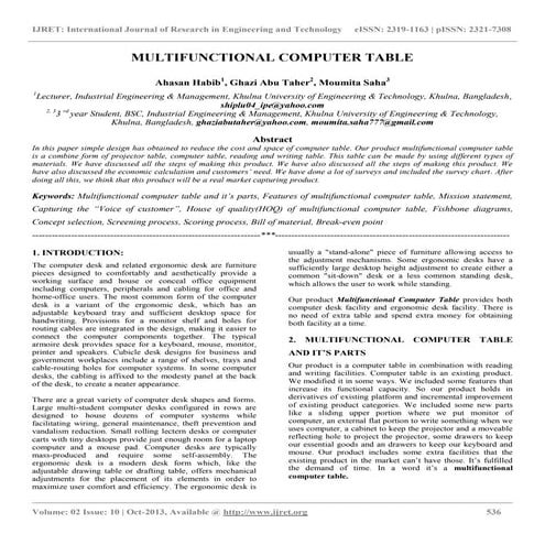 Multifunctional computer table | PDF