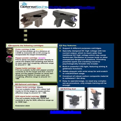 Multi functional stun gun defensetechs | PDF | Arms & Ammunition ...