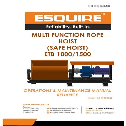 Multi Function_Rope_Hoist -Operation and Maintenance Manual - Reliance ...
