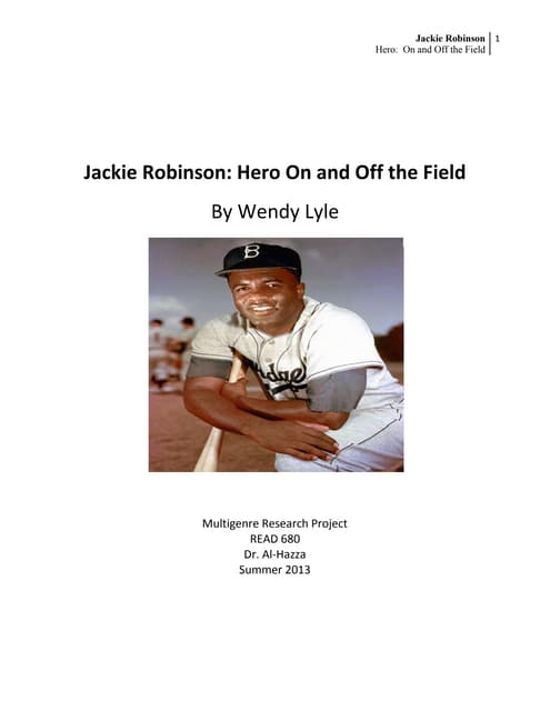 Jackie Robinson Essay | PDF