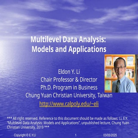 Multilevel Modeling Data analysis Models | PPT