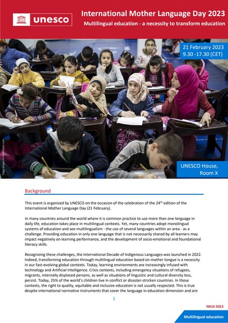 Multilingual Education A Pillar For Inter Generational Learning Pdf