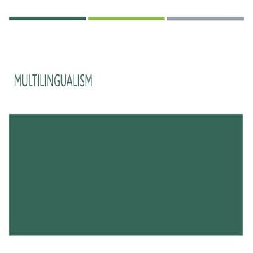 MULTILINGUALISM IN LANGUAGE ACQUISITION. | PPTX