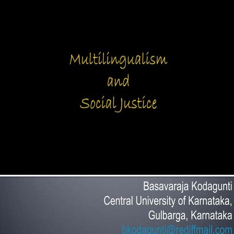 Multilingualism and social justice | PPTX