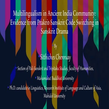 Multilingualism in Ancient India Community- Evidence from Prakrit ...