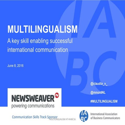 Multilingualism: a key skill enabling successful international ...