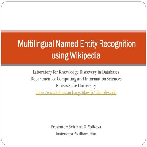 Multilingual Ner Using Wiki | PPT