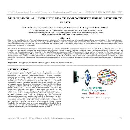 Multilingual User Interface For Website Using Resource Pdf