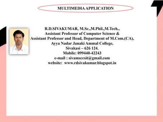Application of multimedia | PPT