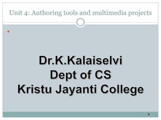 Chapter 2 multimedia authoring and tools | PPT