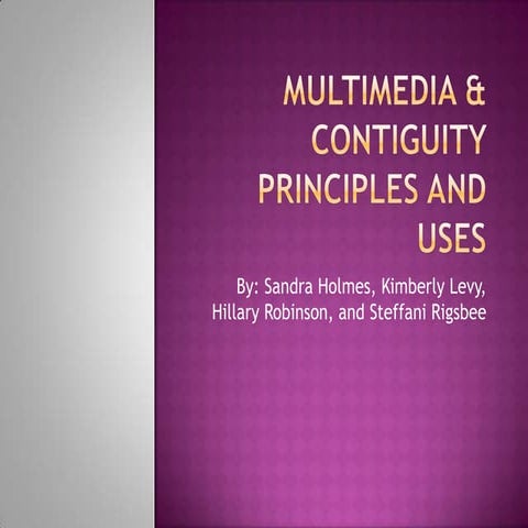 Multimedia & contiguity principles and uses | PPTX | Online Education ...