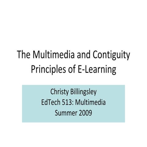 Billingsley Multimedia & Contiguity Project | PPT